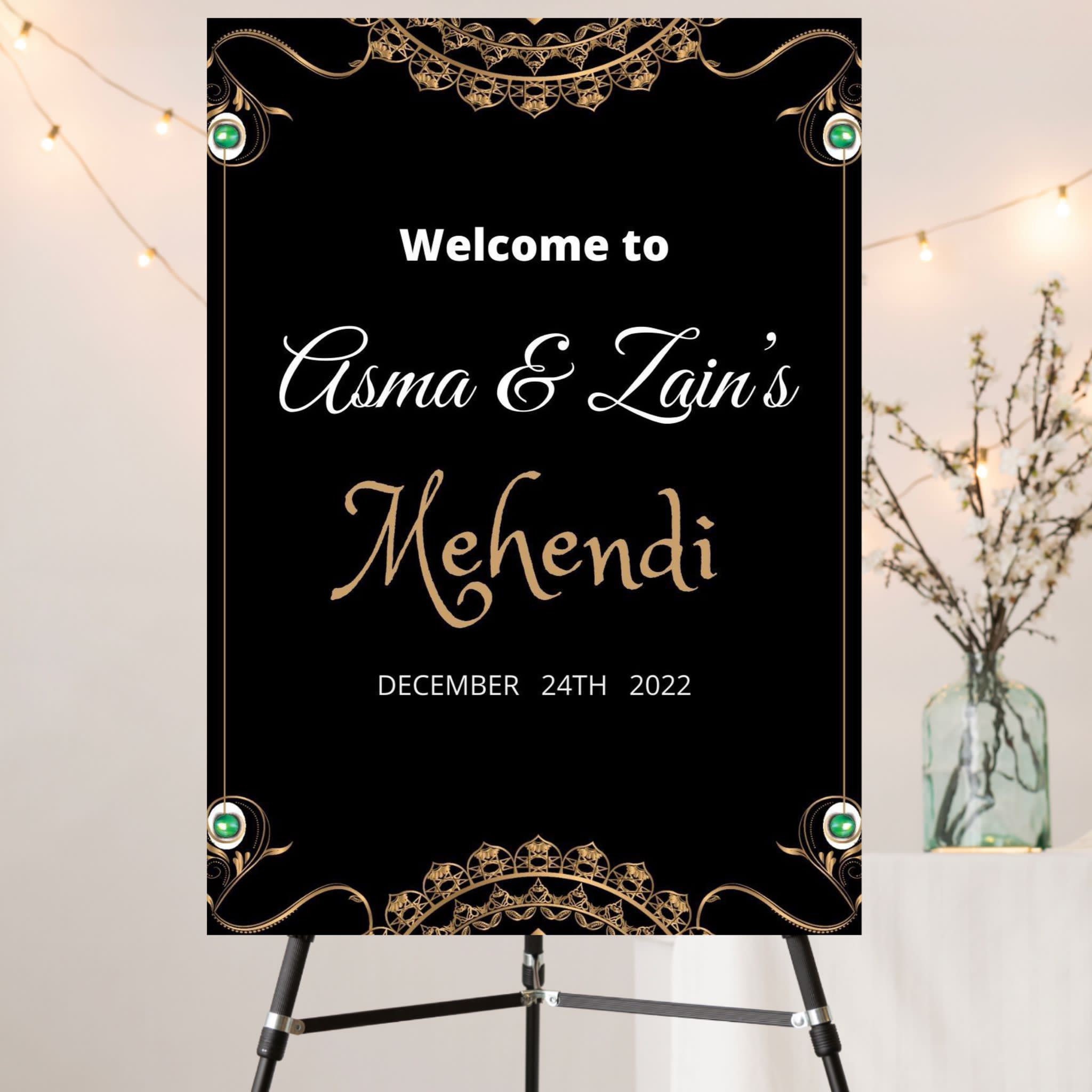 Mehndi Welcome Sign Mehndi Sign Mehndi Decor Sign Mehndi Poster ...