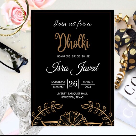 Dholki Invitation Dholki Invitation Card Dholki Invite | Etsy