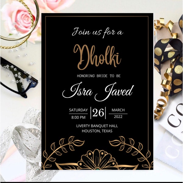 Dholki Invitation Template - Etsy