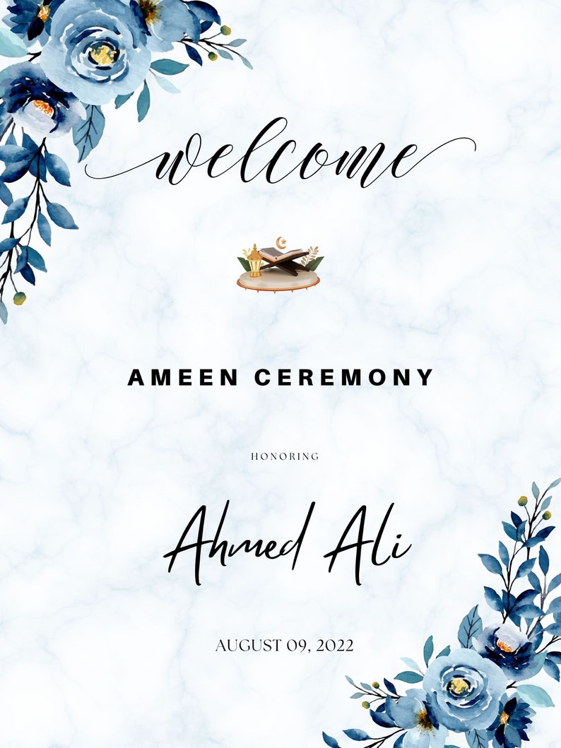 Ameen Ceremony Welcome Sign | Ameen Decoration | Ameen Mubarak Welcome ...