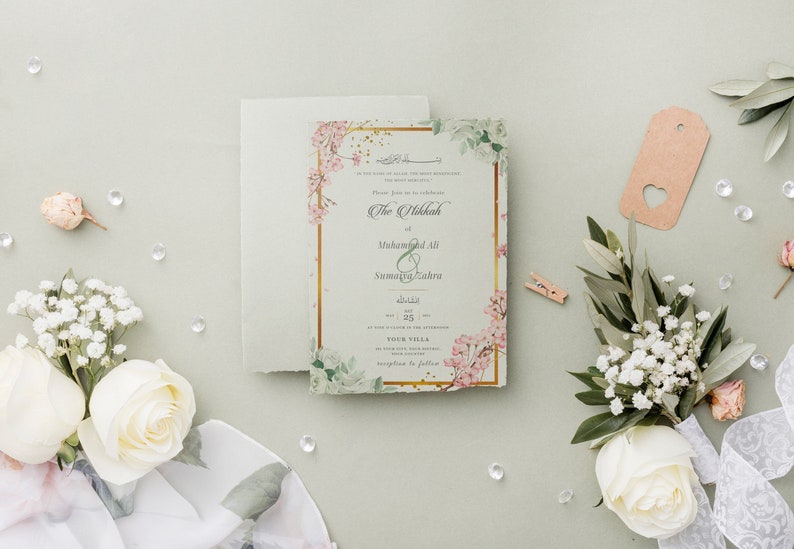 Nikah Invitation Muslim Wedding Invitation Nikkah - Etsy