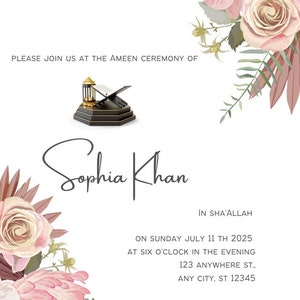 Ameen Ceremony Invitation Ameen Invite Ameen Mubarak Invitation ...