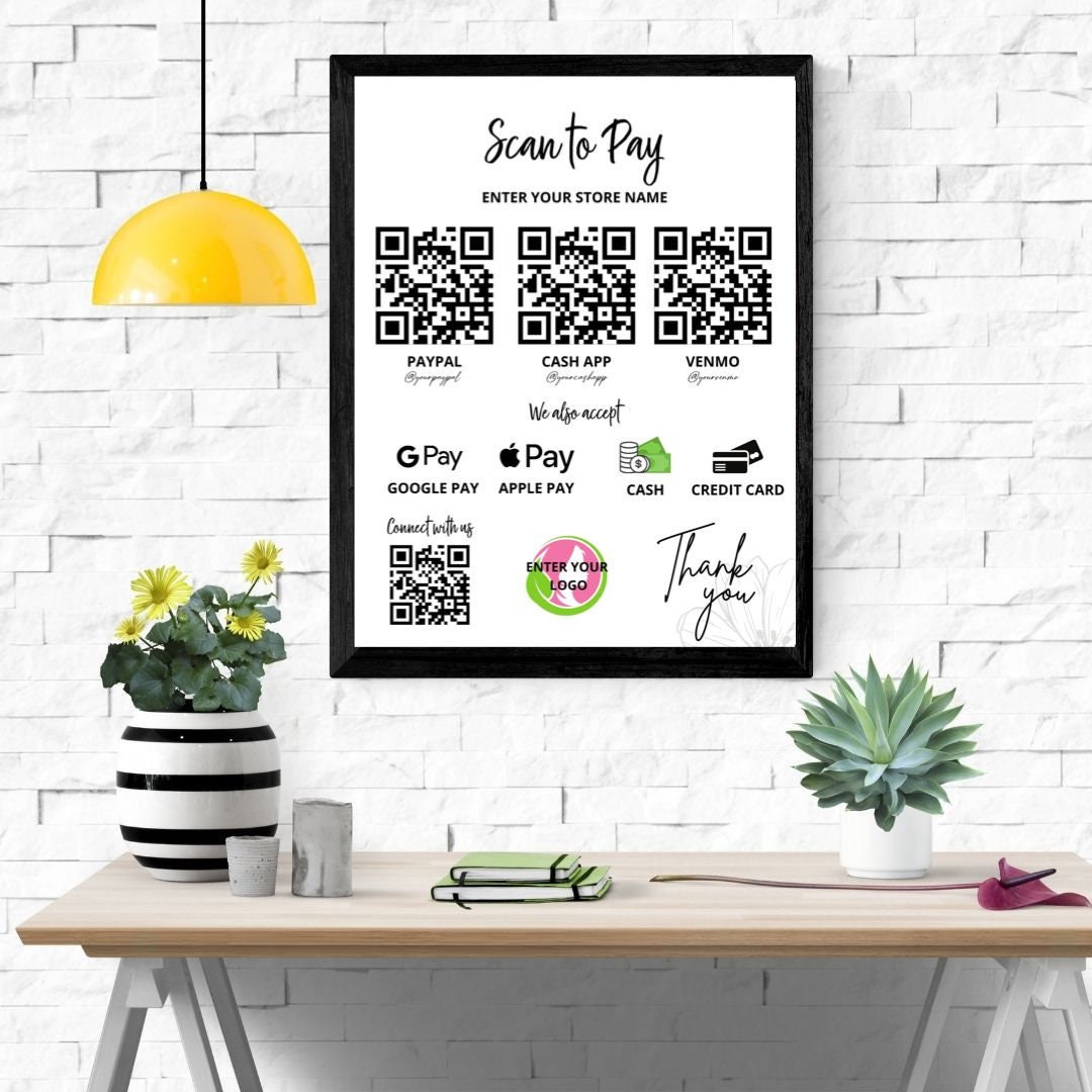 Printable Scan to Pay Sign Template Scan to Pay QR Code Template ...