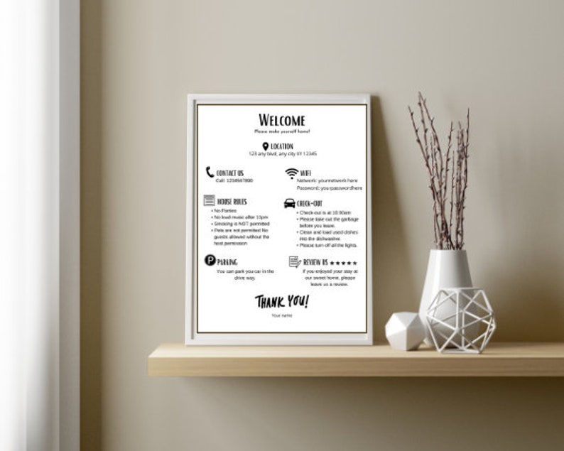 Airbnb Welcome Template - Printable and Mobile-friendly Welcome Sign ...