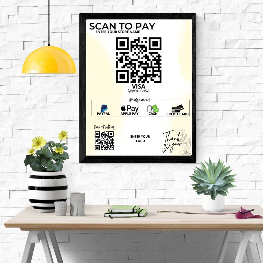 Printable Scan to Pay Sign Template Effortlessly Accept Payments With ...
