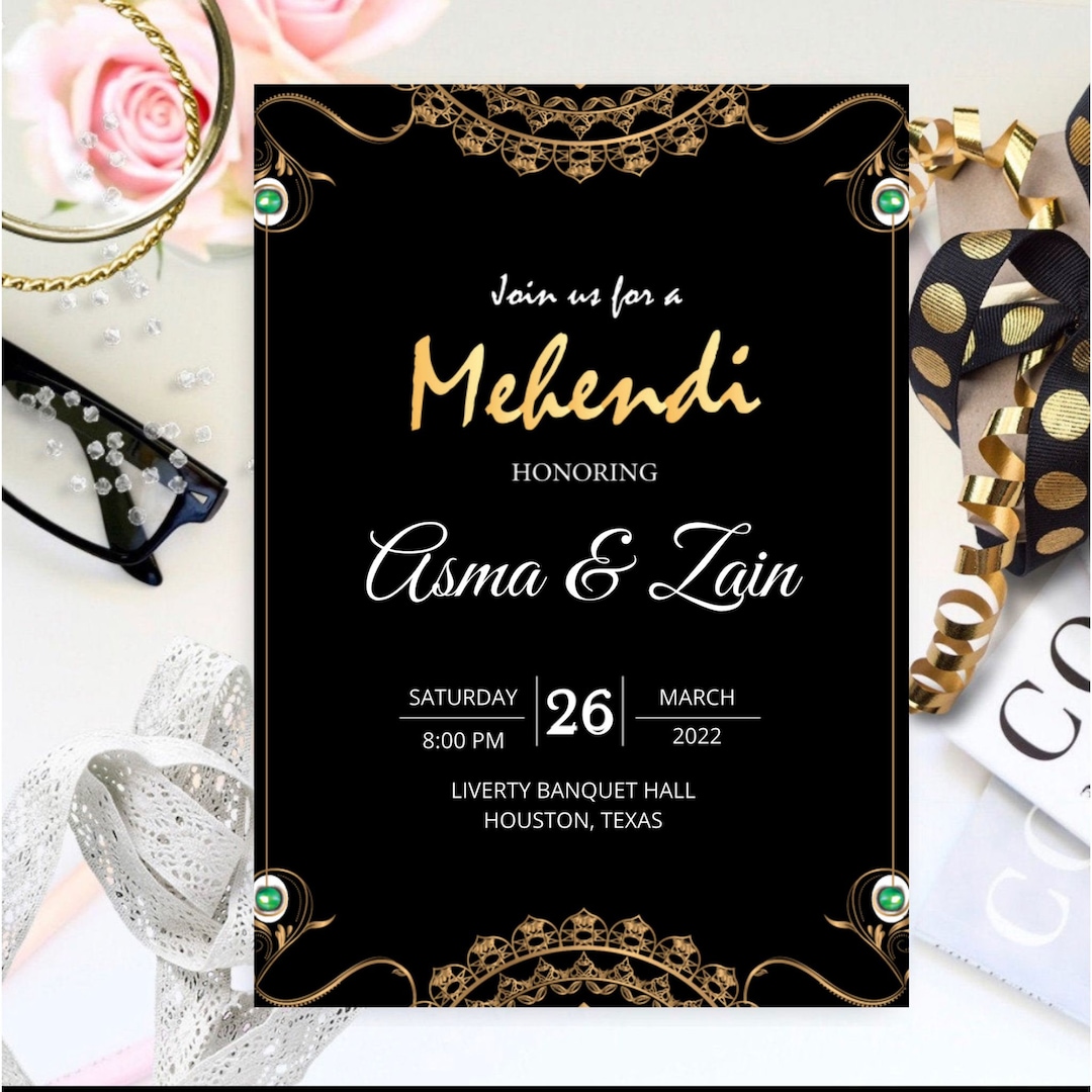 Mehndi Invitation Mehndi Invitation Card Mehndi Invite Template ...