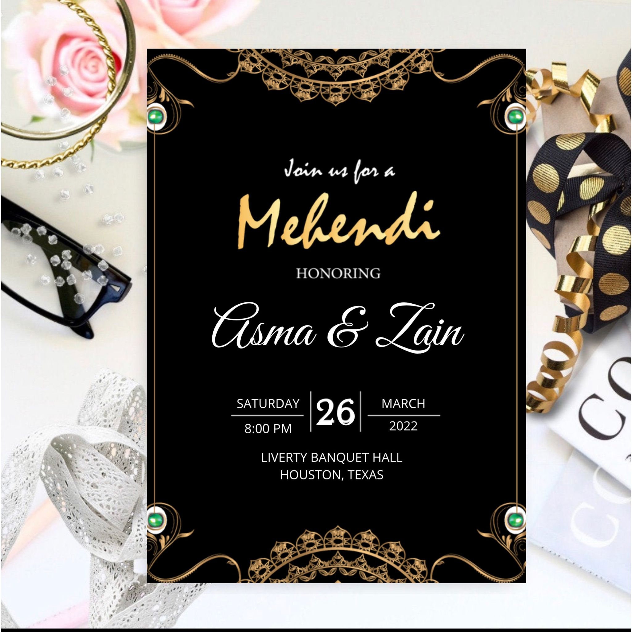 Mehndi Invitation Mehndi Invitation Card Mehndi Invite Template ...