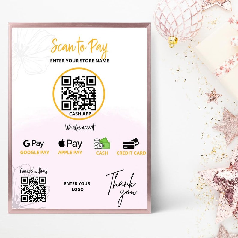 Printable Scan to Pay Sign Template - Create Your Own QR Code for ...