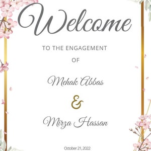 Editable Engagement Welcome Sign - Engagement Party Decoration - Create ...