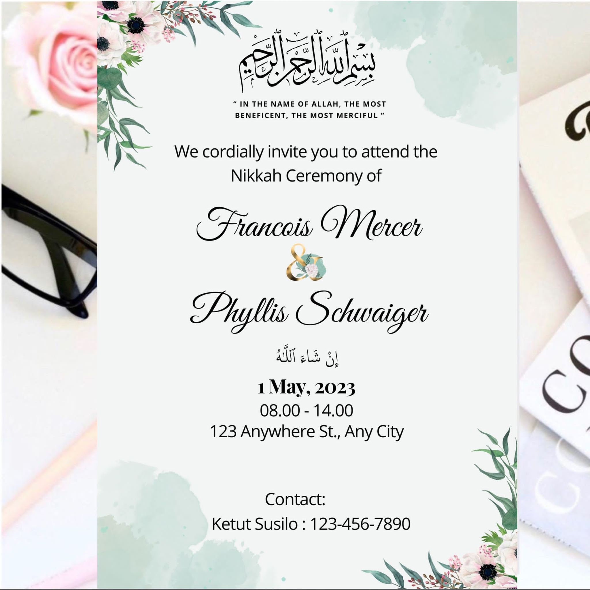 Nikkah Invitation Digital Muslim Wedding Invitation Nikkah Invite Nikkah Invitation Digital Muslim Wedding Invitation Nikkah Invite
