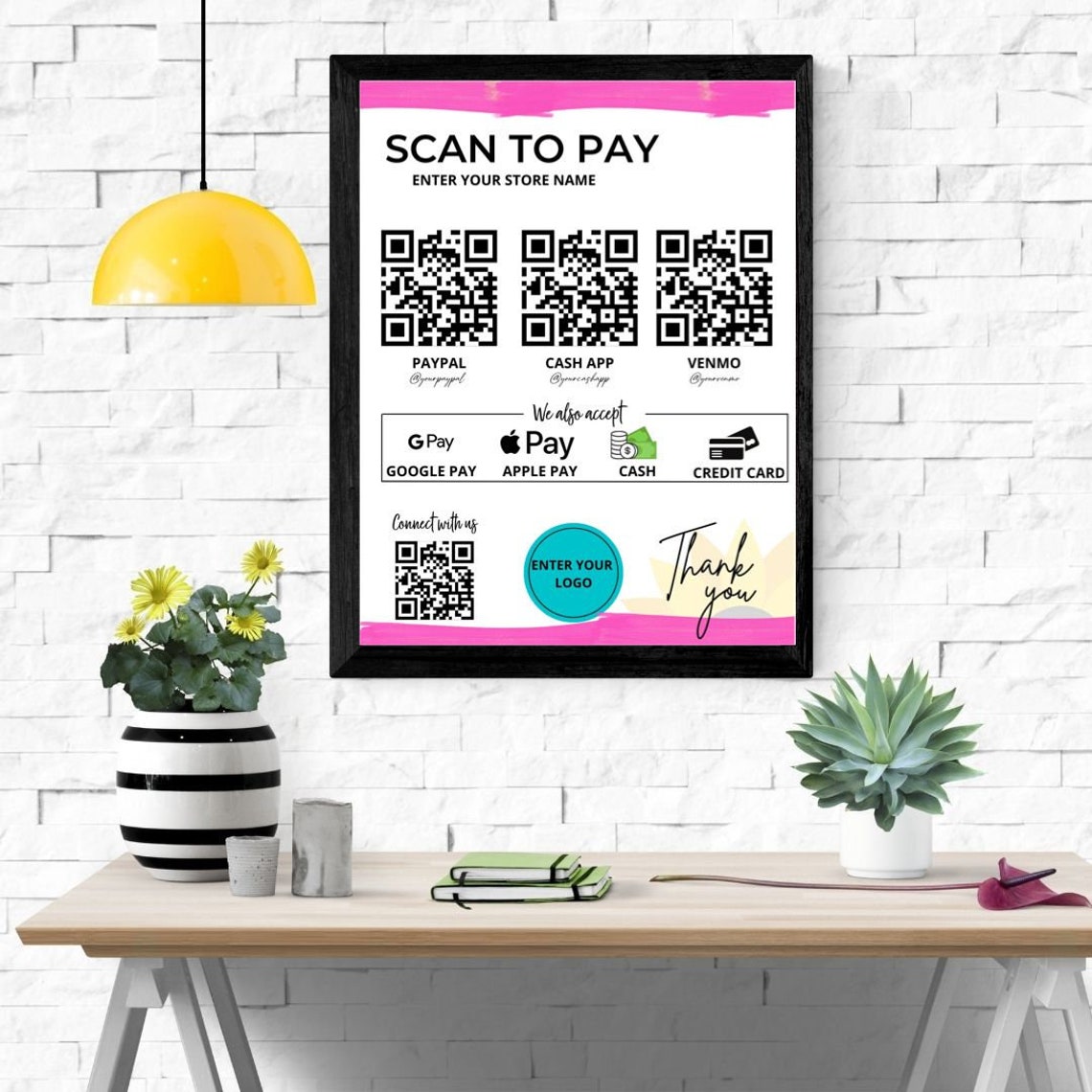 Printable Scan to Pay Sign Template Effortlessly Accept Payments With ...