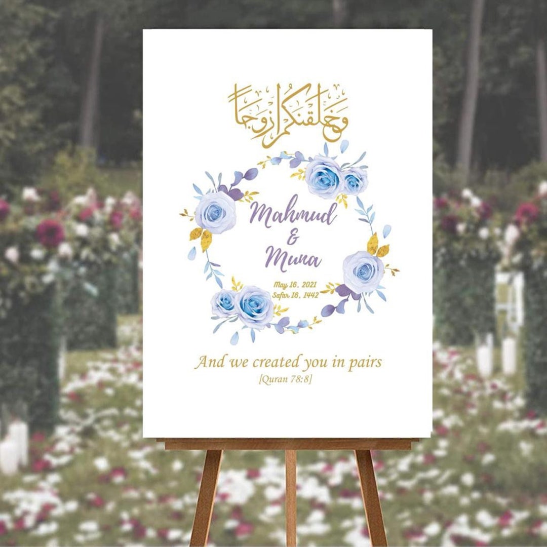 Editable Islamic Wedding Welcome Sign Template for Muslim Nikkah ...