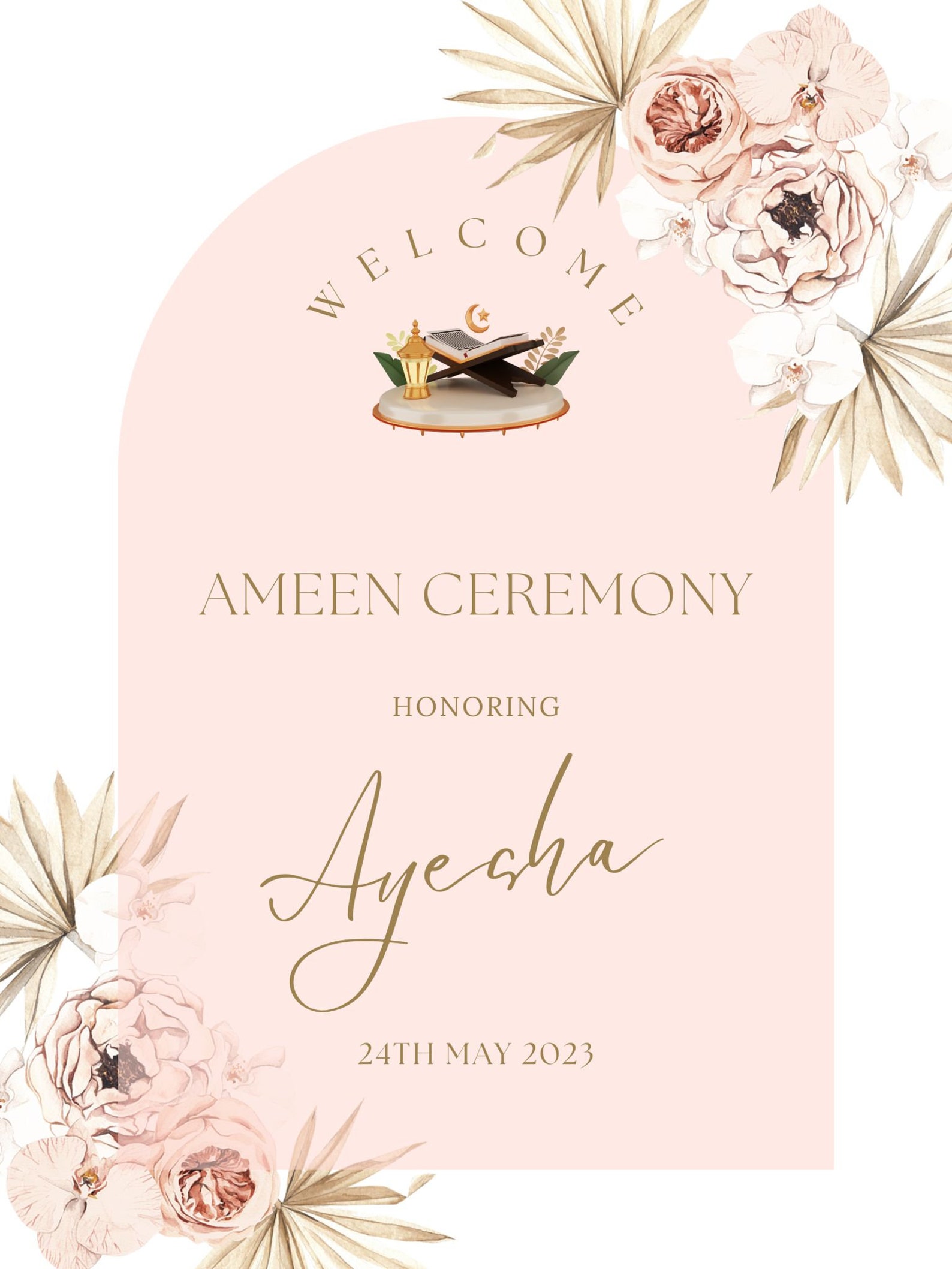 Ameen Ceremony Welcome Sign | Ameen Decoration | Ameen Mubarak Welcome ...
