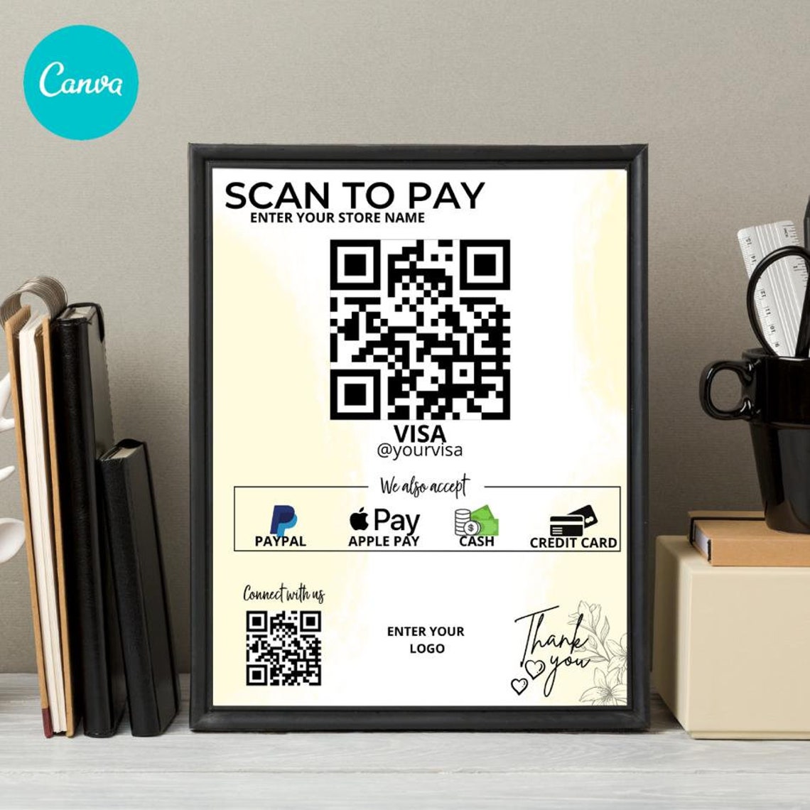 Printable Scan to Pay Sign Template Effortlessly Accept Payments With ...