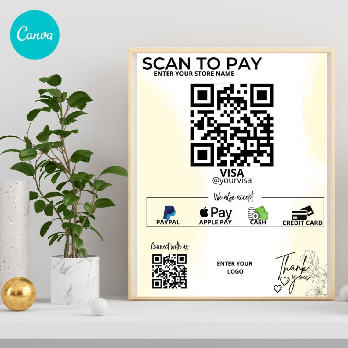 Printable Scan to Pay Sign Template Effortlessly Accept Payments With ...