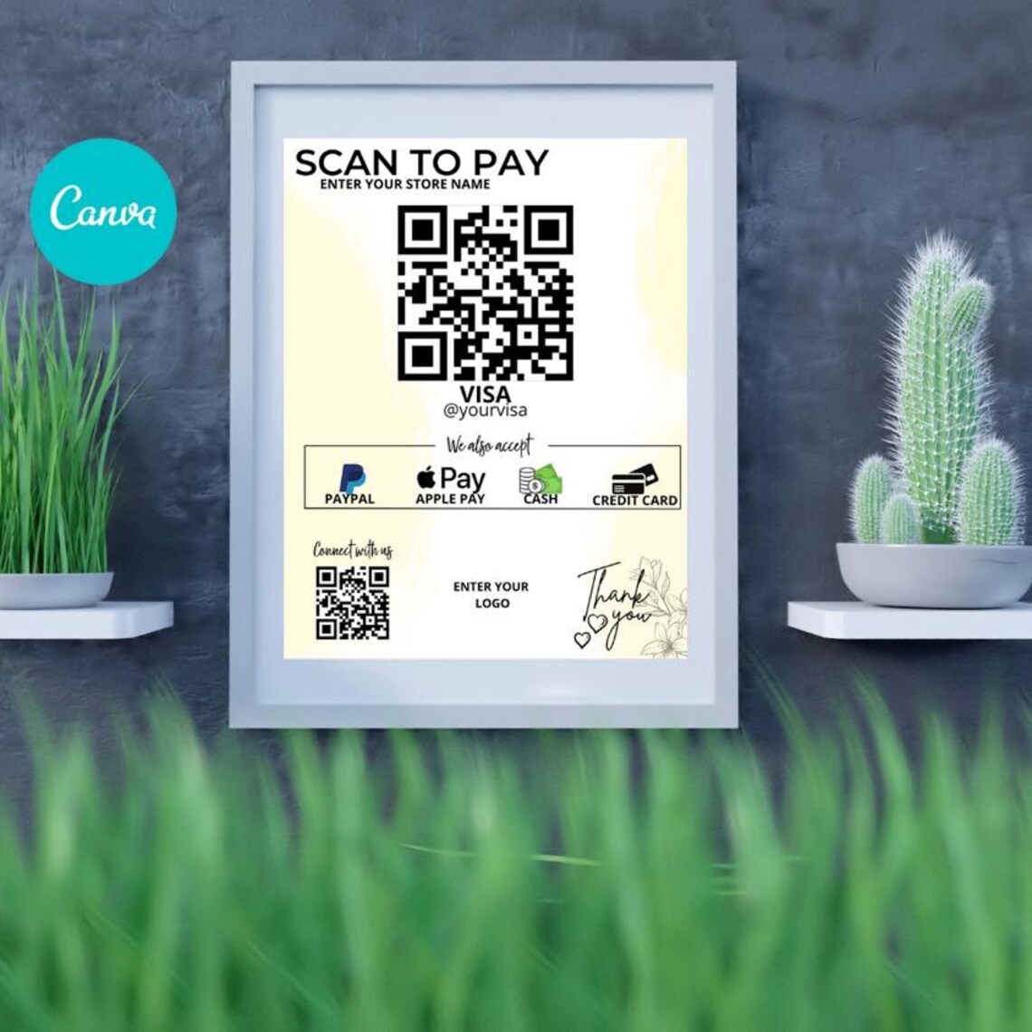 Printable Scan to Pay Sign Template Effortlessly Accept Payments With ...