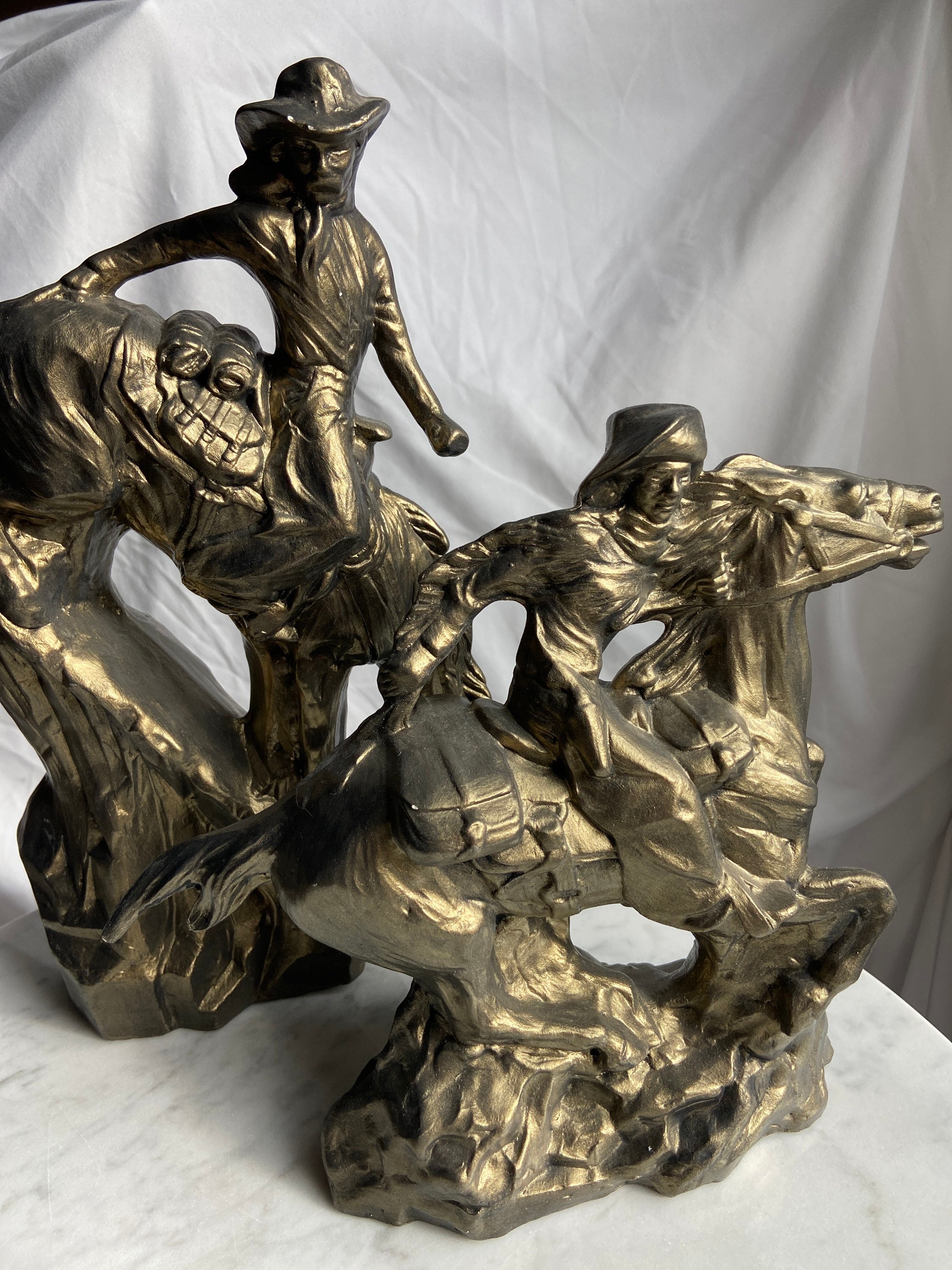 Two Signed Cowboy Statues - Etsy