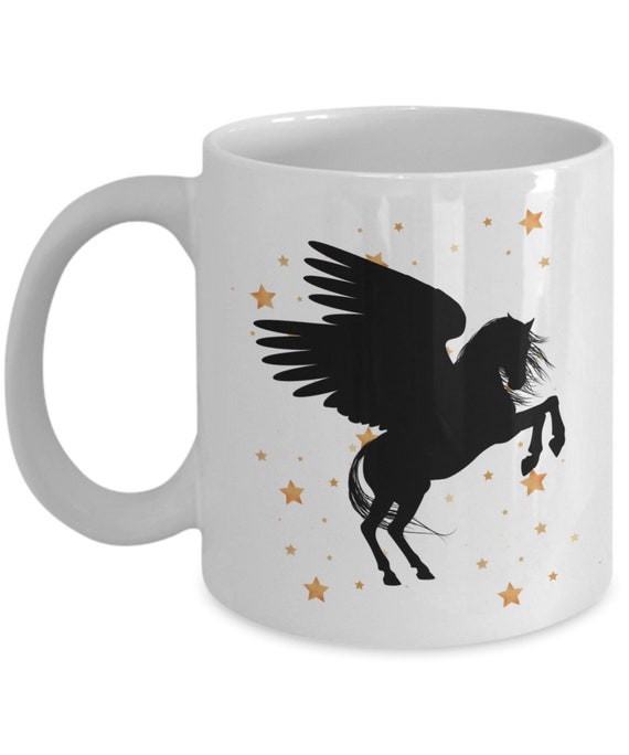 Pegasus silhouette mug; fantasy mugs mythical creatures Mugs Home & Living Drinkware etna.com.pe