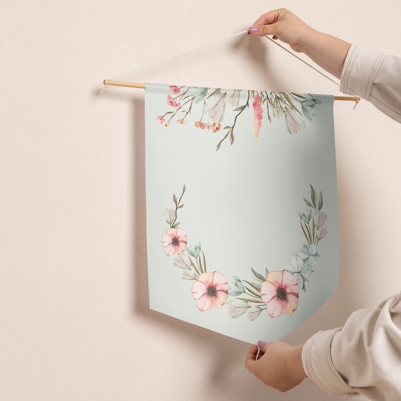 Floral Pin Display Banner: Colorful Enamel Pin Organizer, Polyester ...