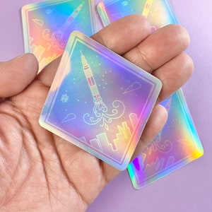 Rocket Holographic Vinyl Sticker - Etsy
