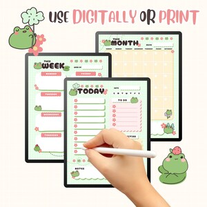 Froggy Planner Week Day Month Planner Pages Digital Printable Download ...