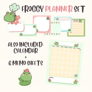 Froggy Planner Week Day Month Planner Pages Digital Printable Download ...