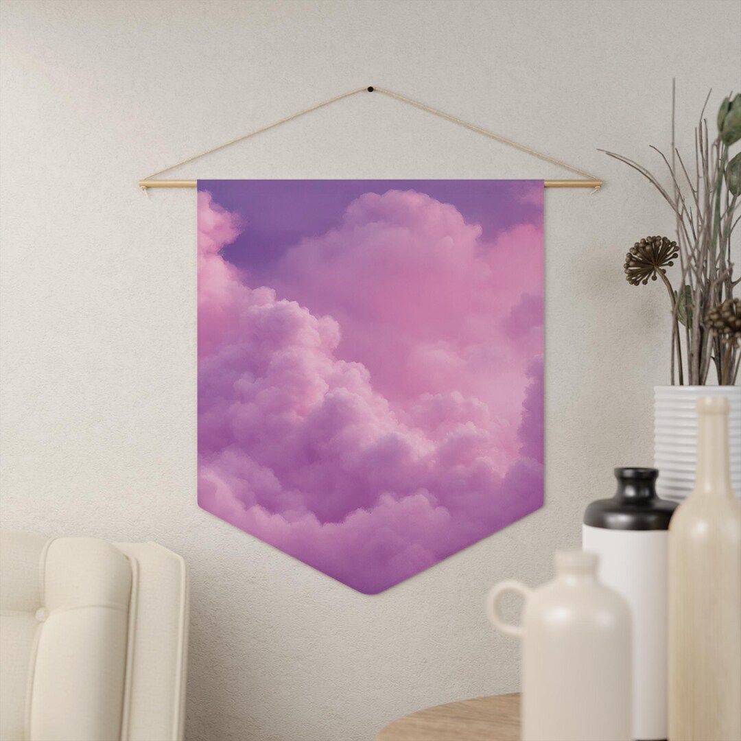 Pink Clouds Pin Banner Enamel Pin Collection Display Flag - Etsy