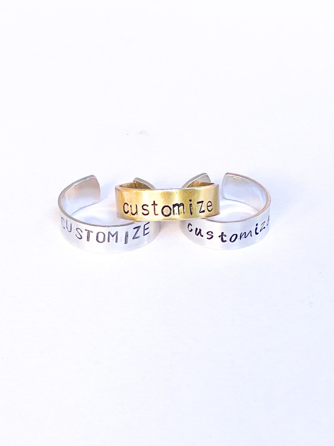Custom Hand Stamped Rings | Personalized Aluminum Handmade Rings - Etsy