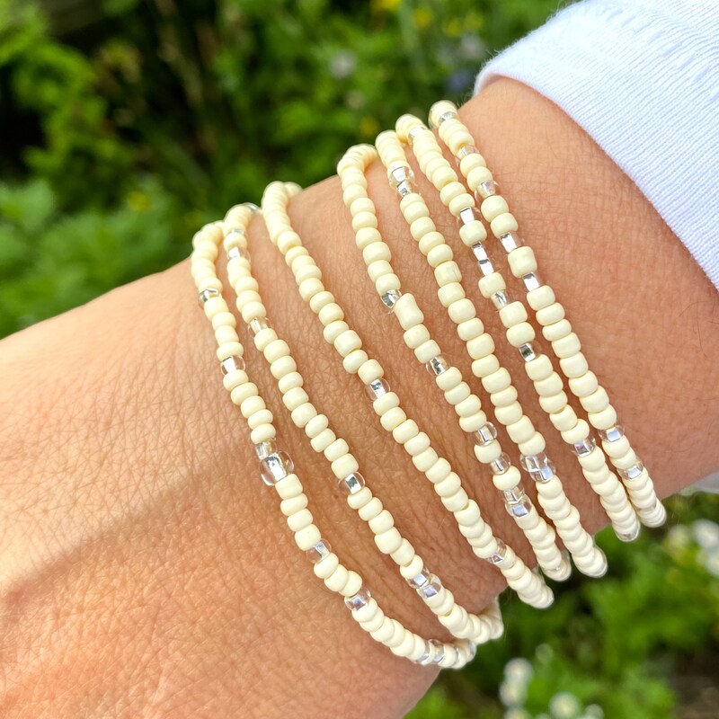 Cream Bead Bracelet - Etsy