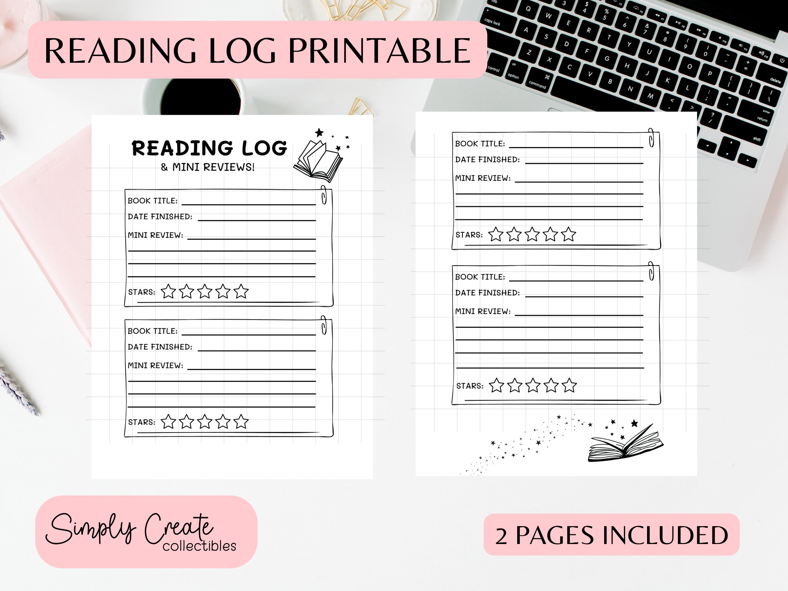Reading Log, Book Review, Printable, Printable Log, Book Lovers ...