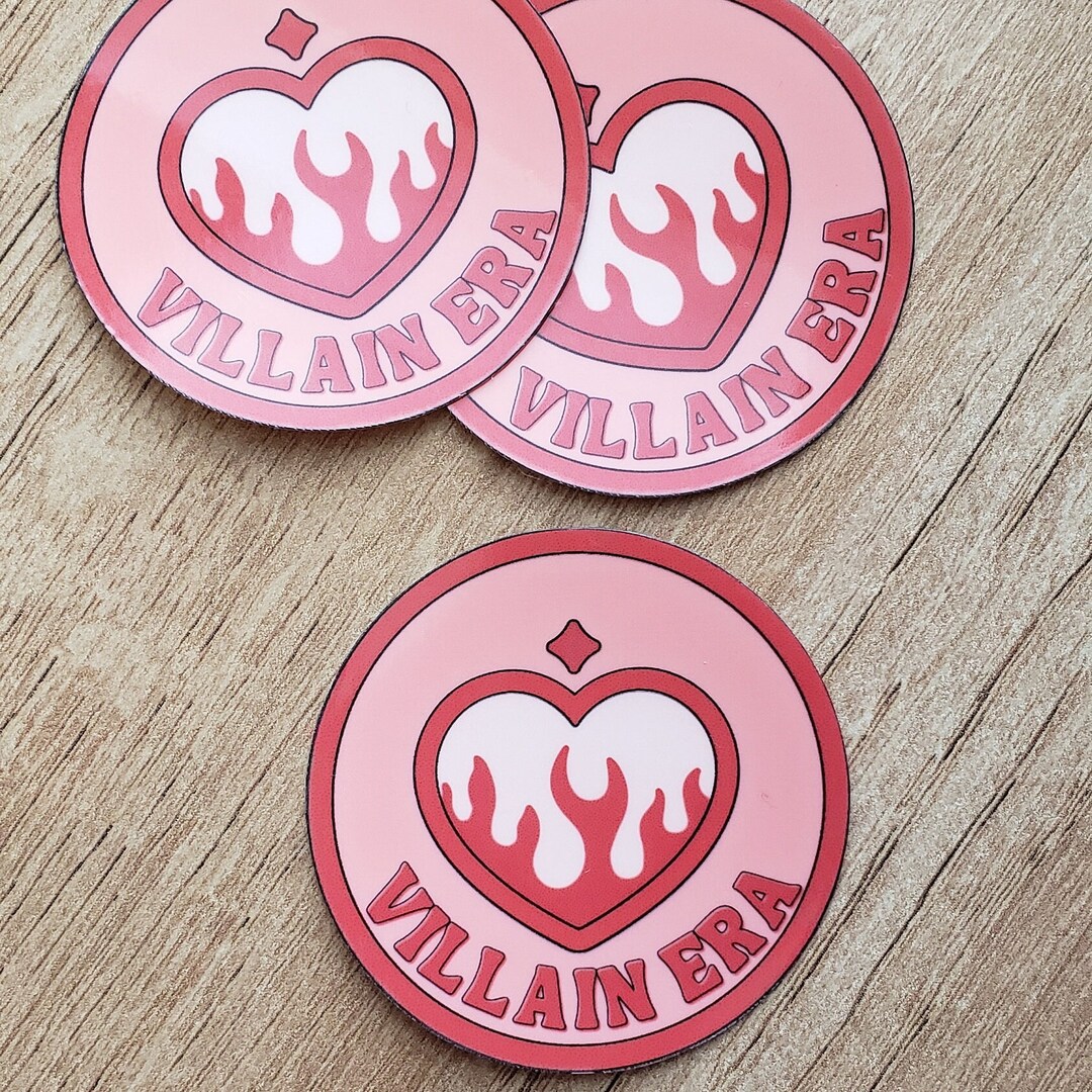 Villain Era Sticker, Round Sticker, Laptop, Phone, Tablet, Kindle, Cup ...