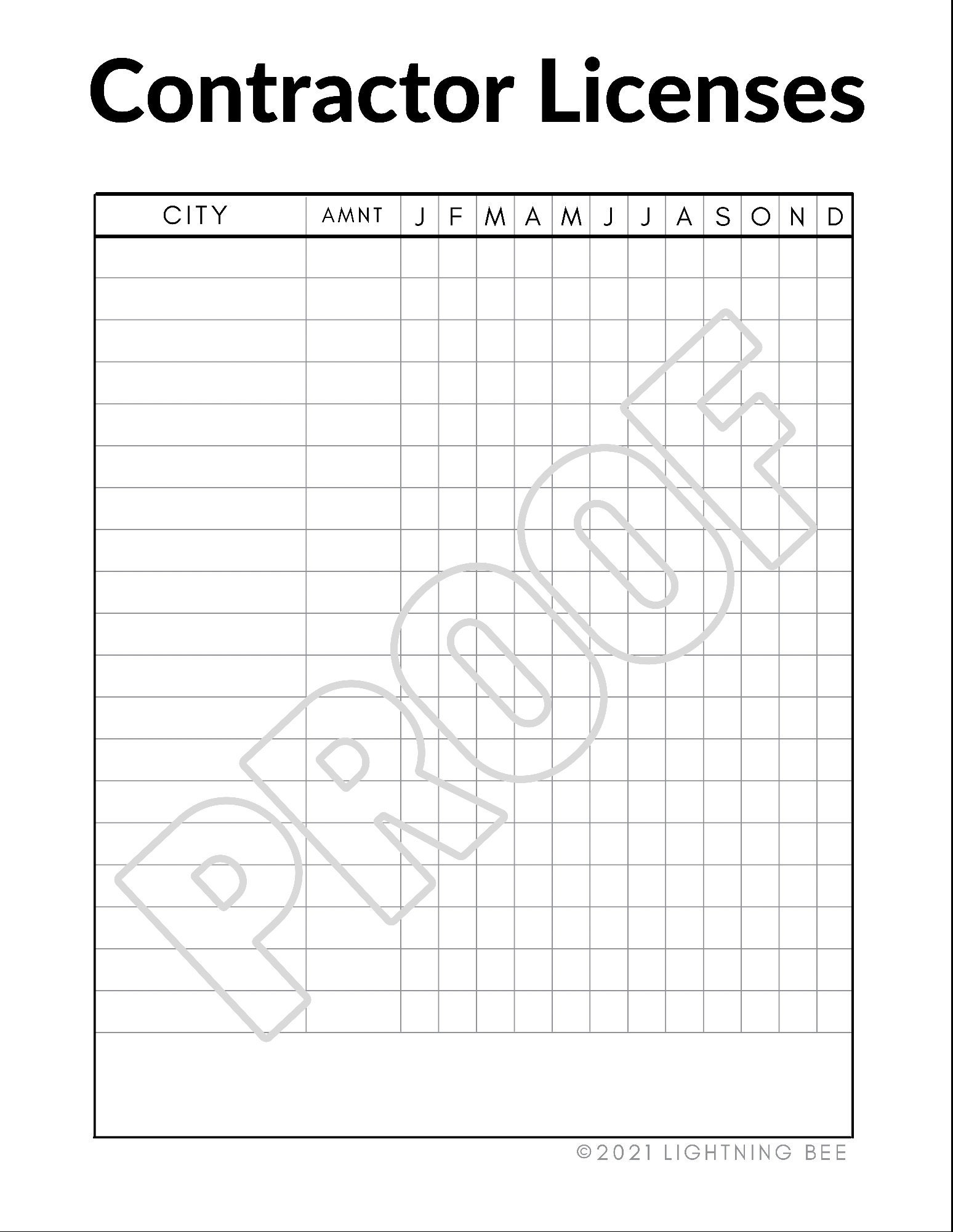 Business Contractor License Organizer - Etsy