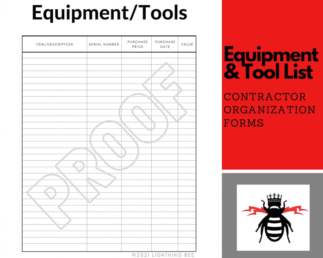 Business Equipment/tool List - Etsy