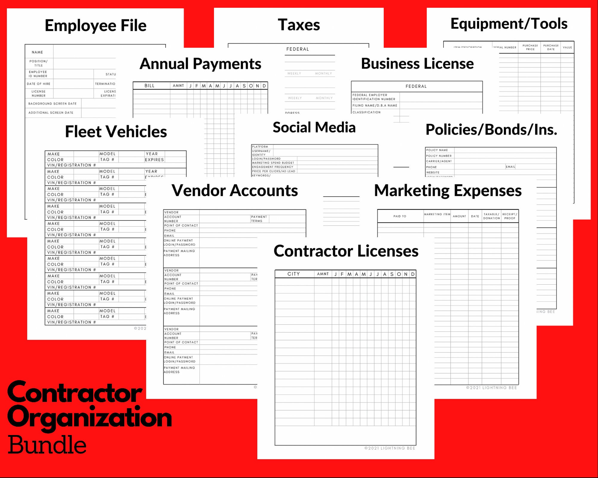 Business Marketing Expense Tracker Organizer - Etsy