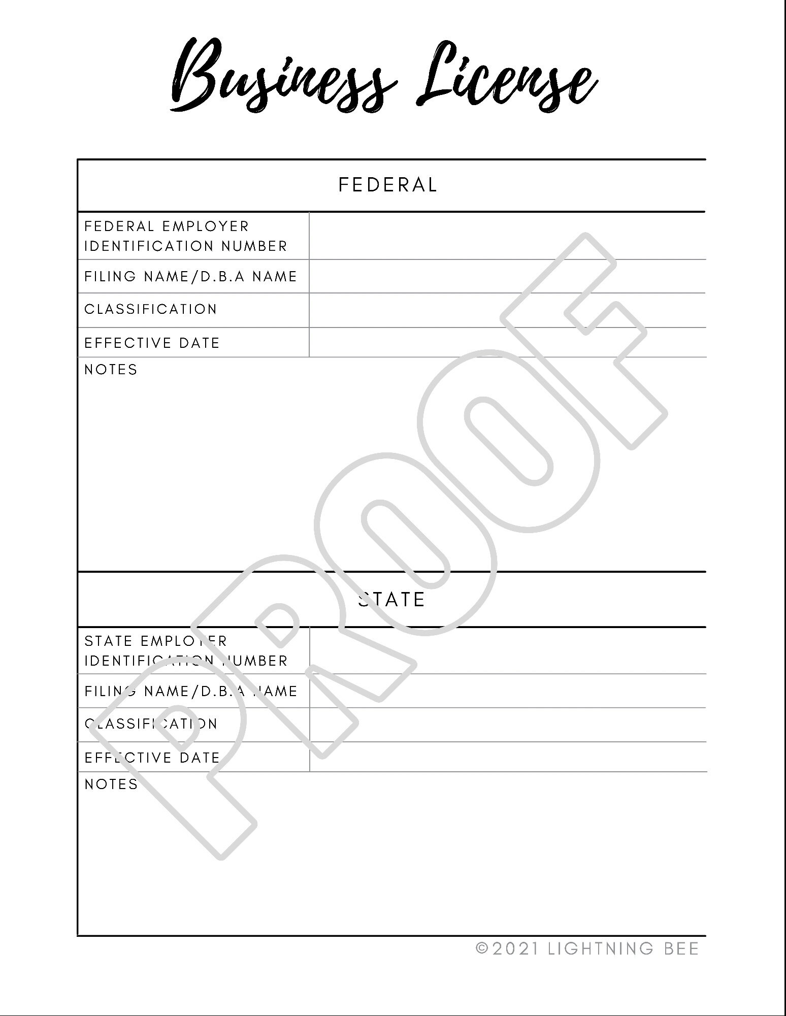 Business License Organizer - Etsy
