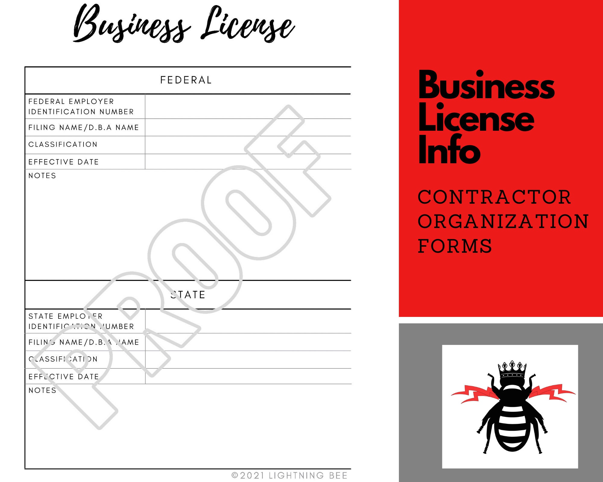 Business License Organizer - Etsy
