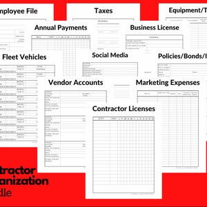 Contractor Business Organization Bundle - Etsy