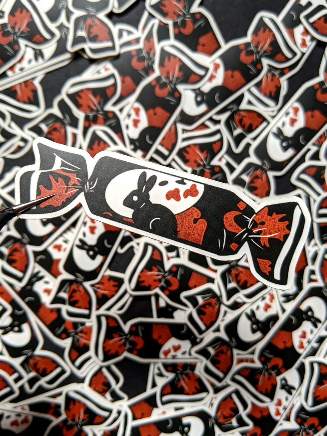 Goth White Rabbit Candy Sticker | 3" Mini Sticker - Etsy