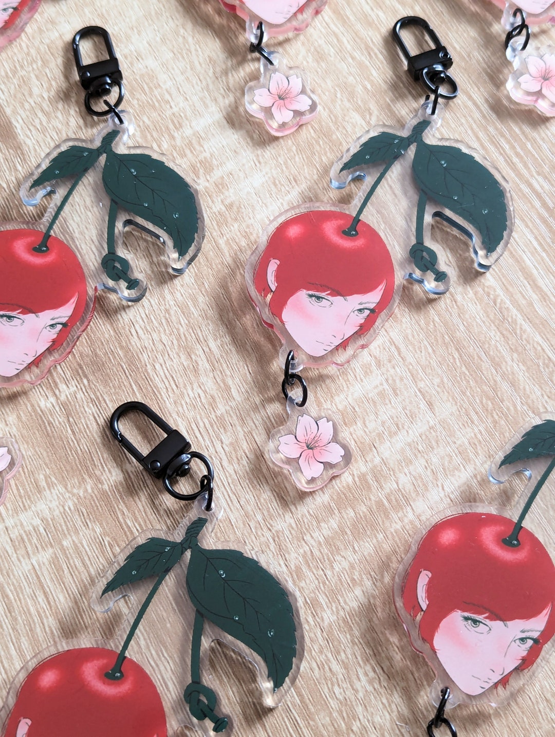 Cherry Blossom Girl Acrylic Keychain | Sakura Charm - Etsy