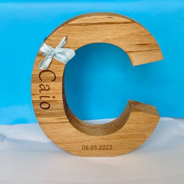 Personalised Wooden Baby Letter - Etsy