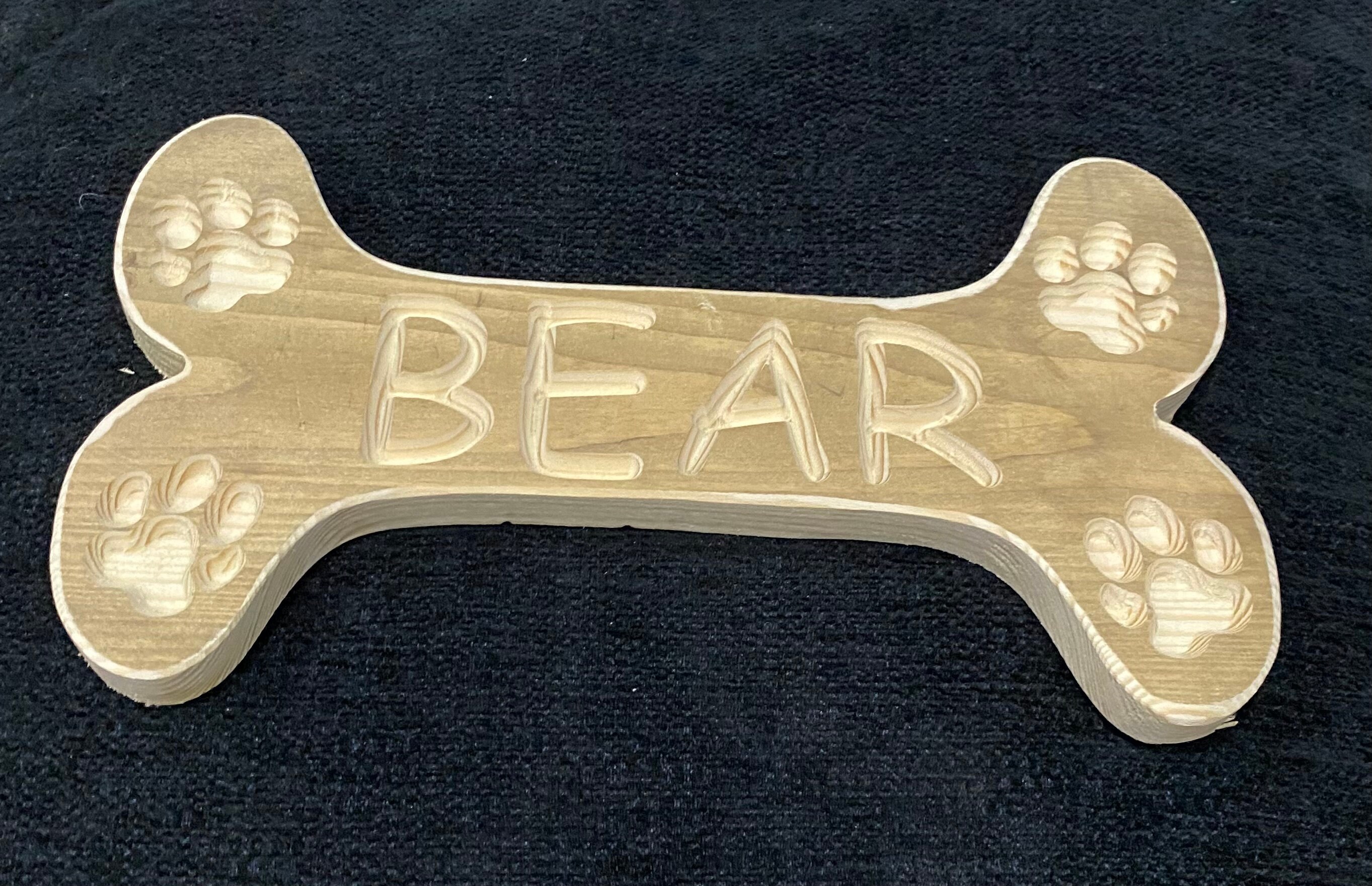Wooden Personalised Dog Bone, Dog Bone With Name, Wooden Dog Bone, Bone ...