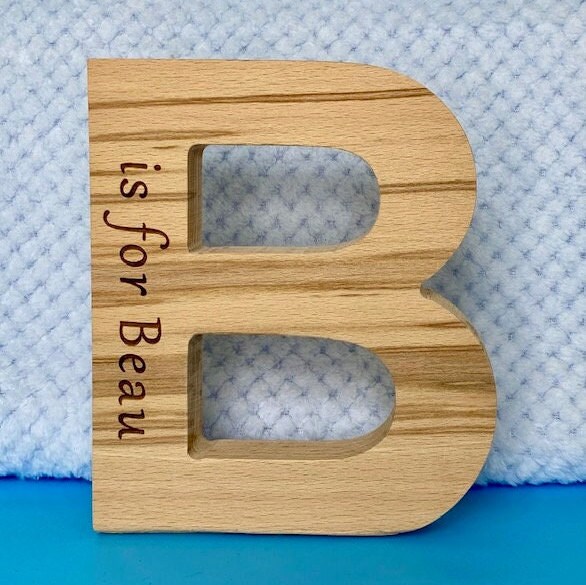 Personalised Wooden Baby Letter - Etsy