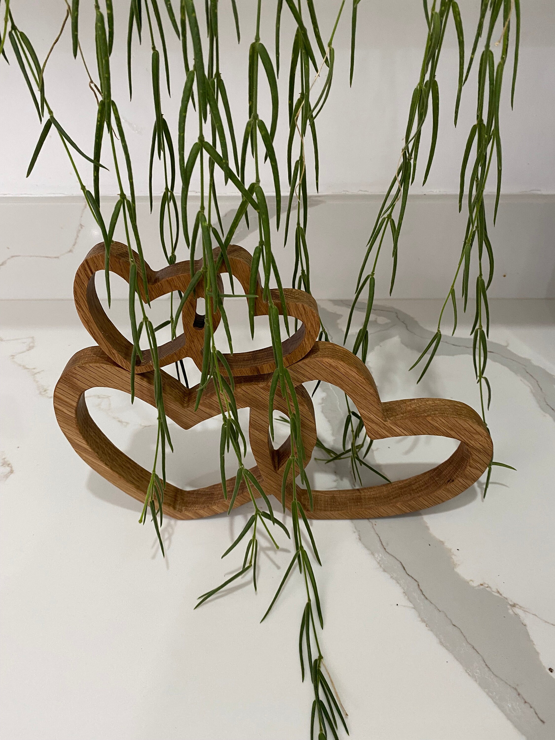 Solid Oak Entwined Hearts, Wooden Hearts, Oak Hearts, Lovers Hearts ...