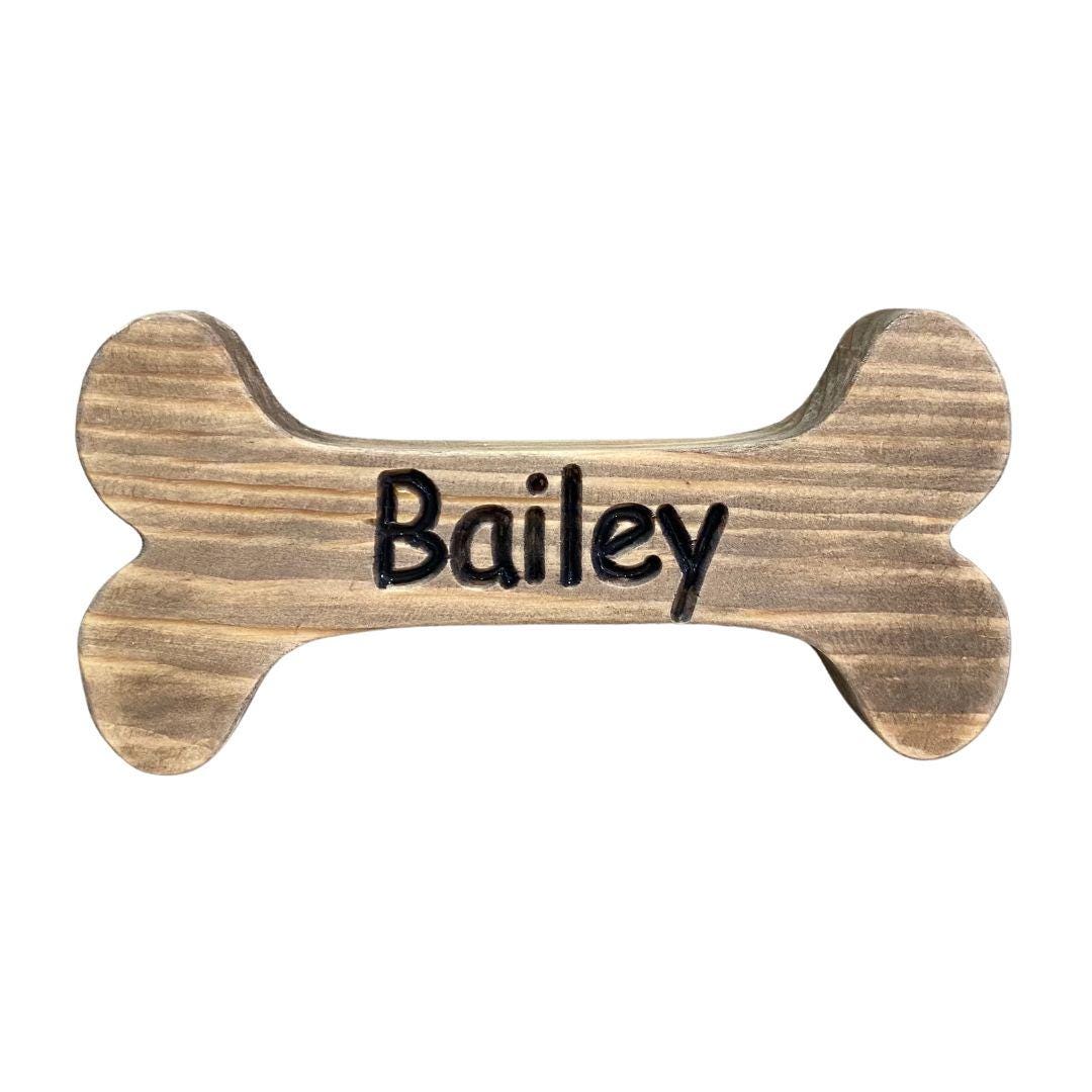 Wooden Personalised Dog Bone Plaque - Etsy