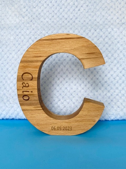 Personalised Wooden Baby Letter - Etsy