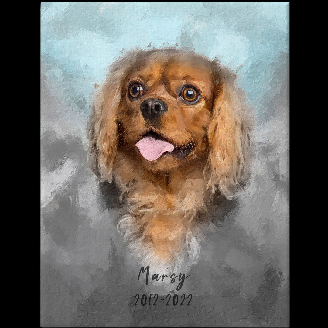Custom Memorial Dog Portrait From Photo Pet Loss Dog - Etsy
