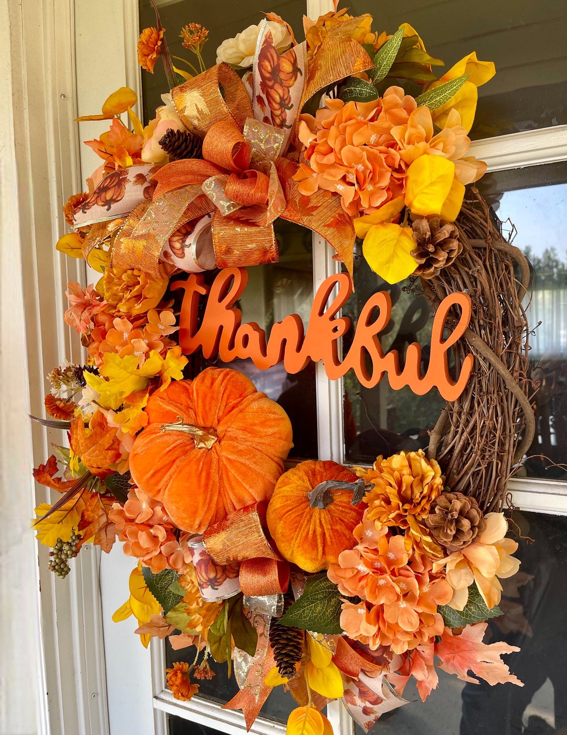 Thankful Wreath, Thanksgiving Wreath, Gratitude Wreath, Fall Wreath ...