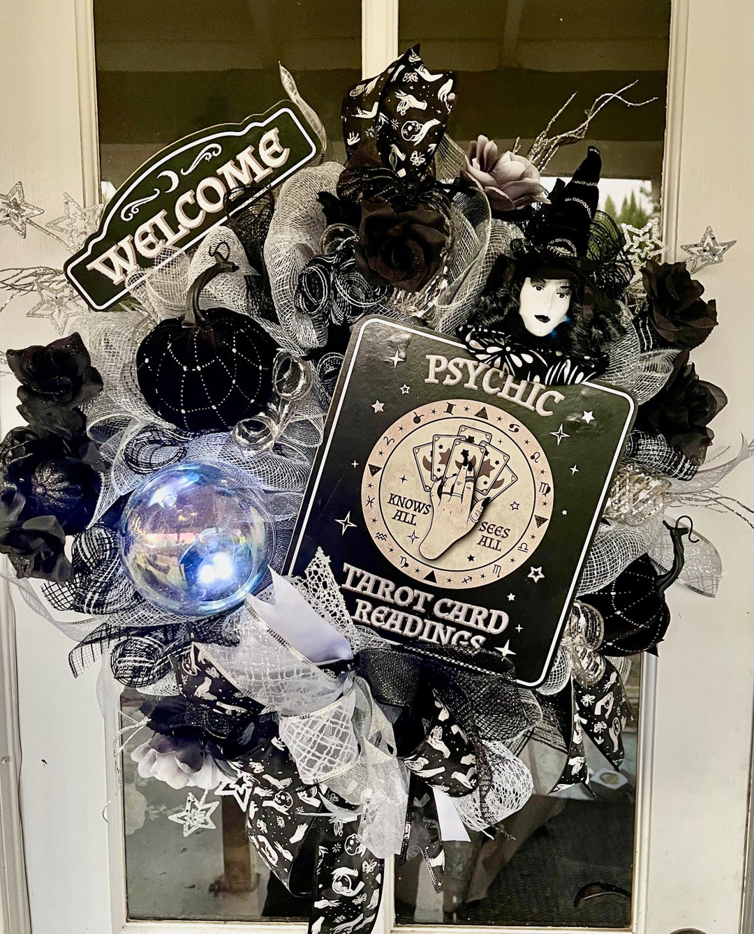 Halloween Wreath, Fortune Teller Wreath, Gothic Wreath, Crystal Ball ...