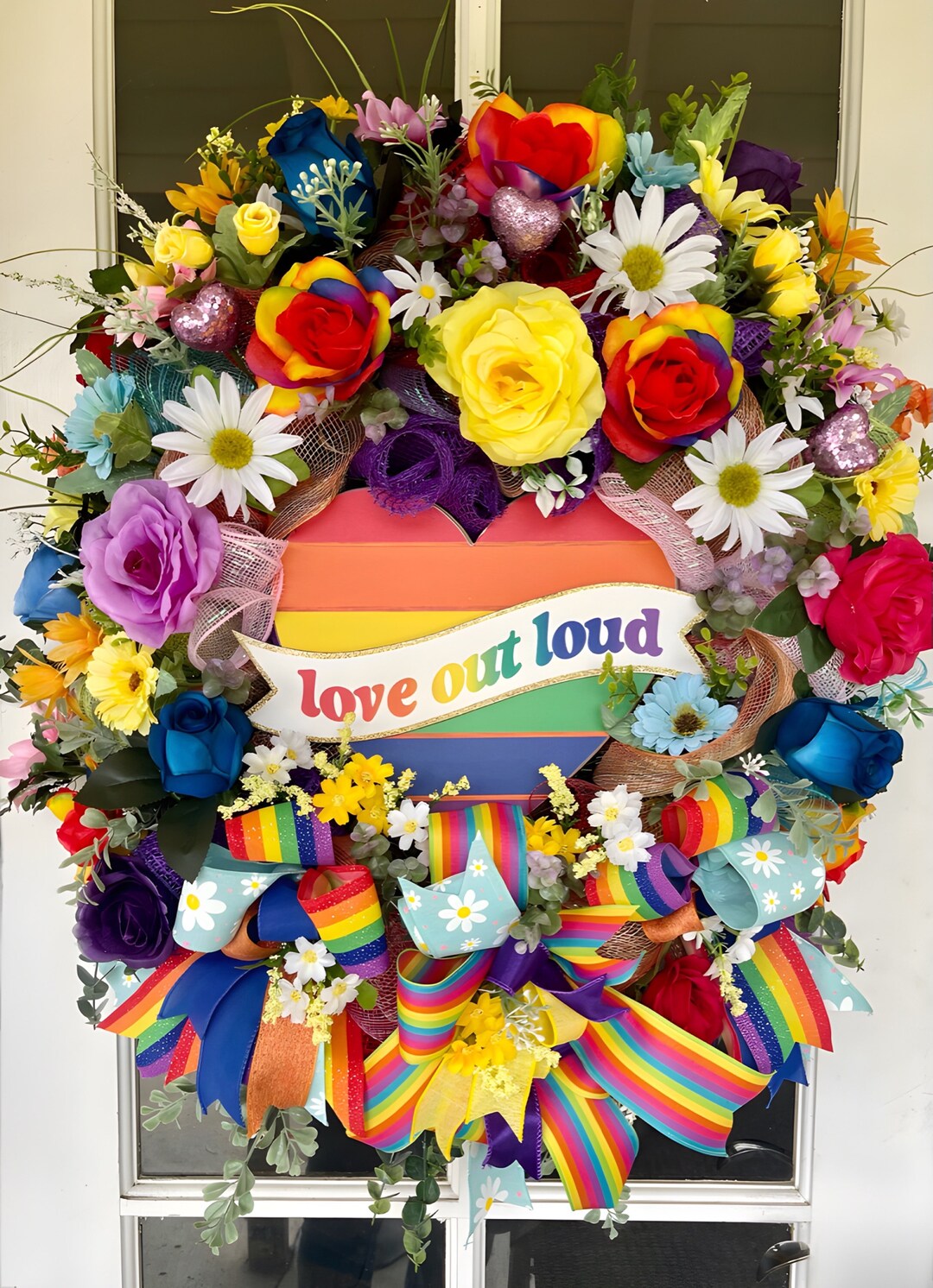 Pride Wreath, Rainbow Wreath, LGTBQ Decor, Gay, Lesbian, Bisexual ...