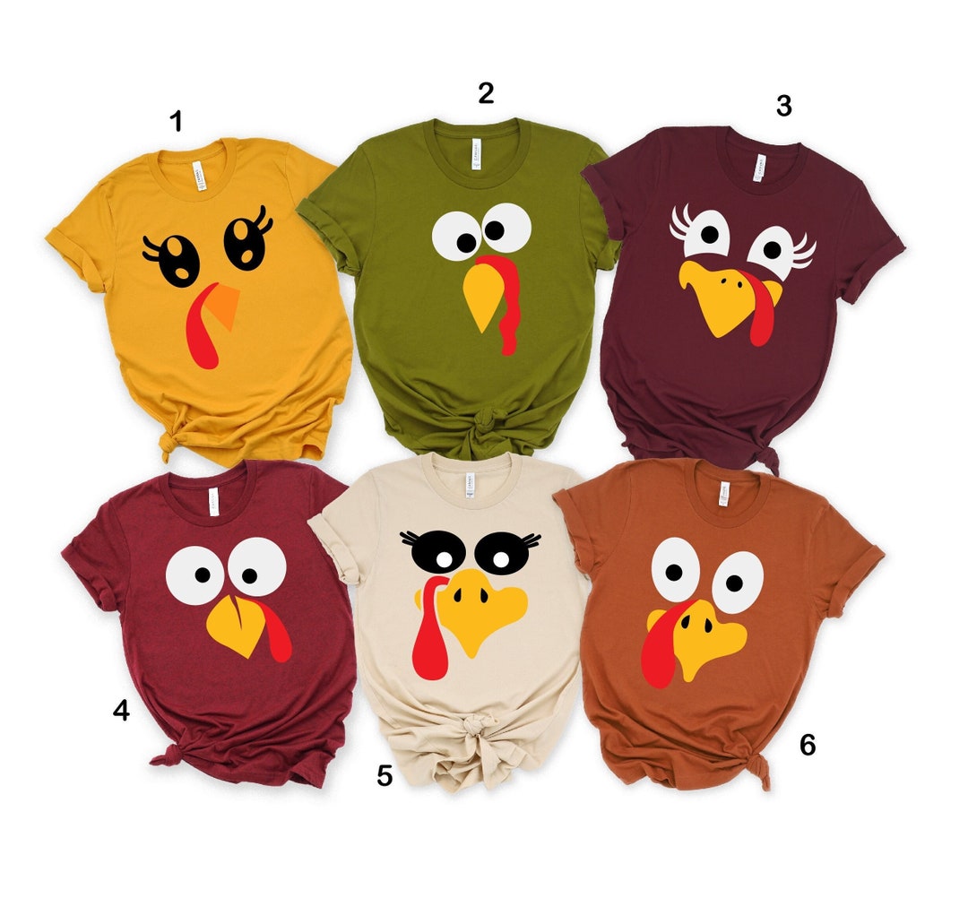 Cute Turkey Fall Thanksgiving Shirt, Thanksgiving Family Matching Shirt ...